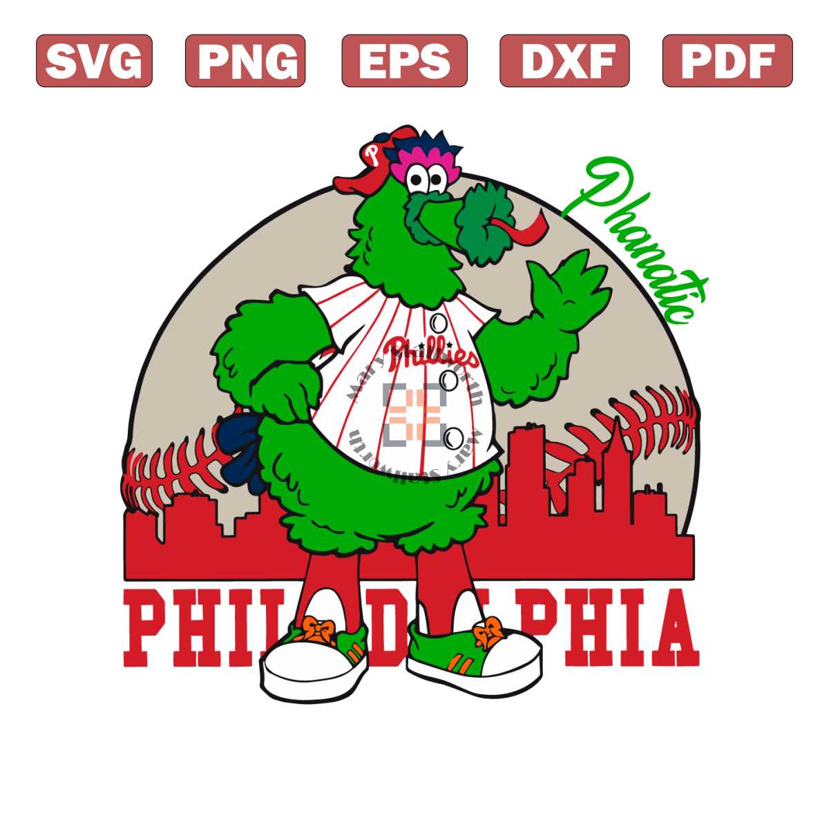 Vintage Phillie Phanatic Cartoon Baseball SVG File For Cricu | Inspire ...