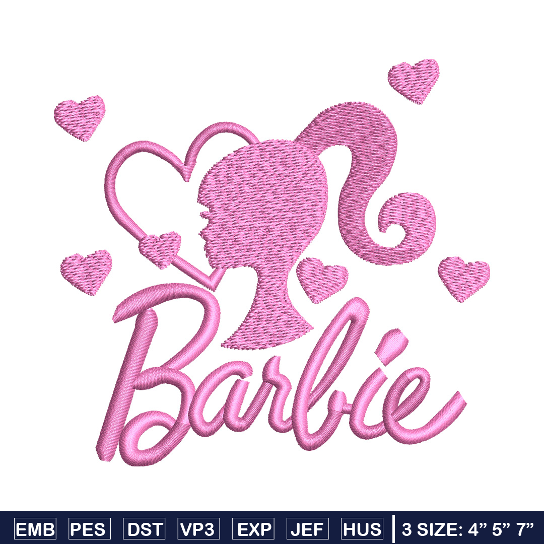 Barbie pink embroidery design, Barbie embroidery, Embroidery | Inspire ...