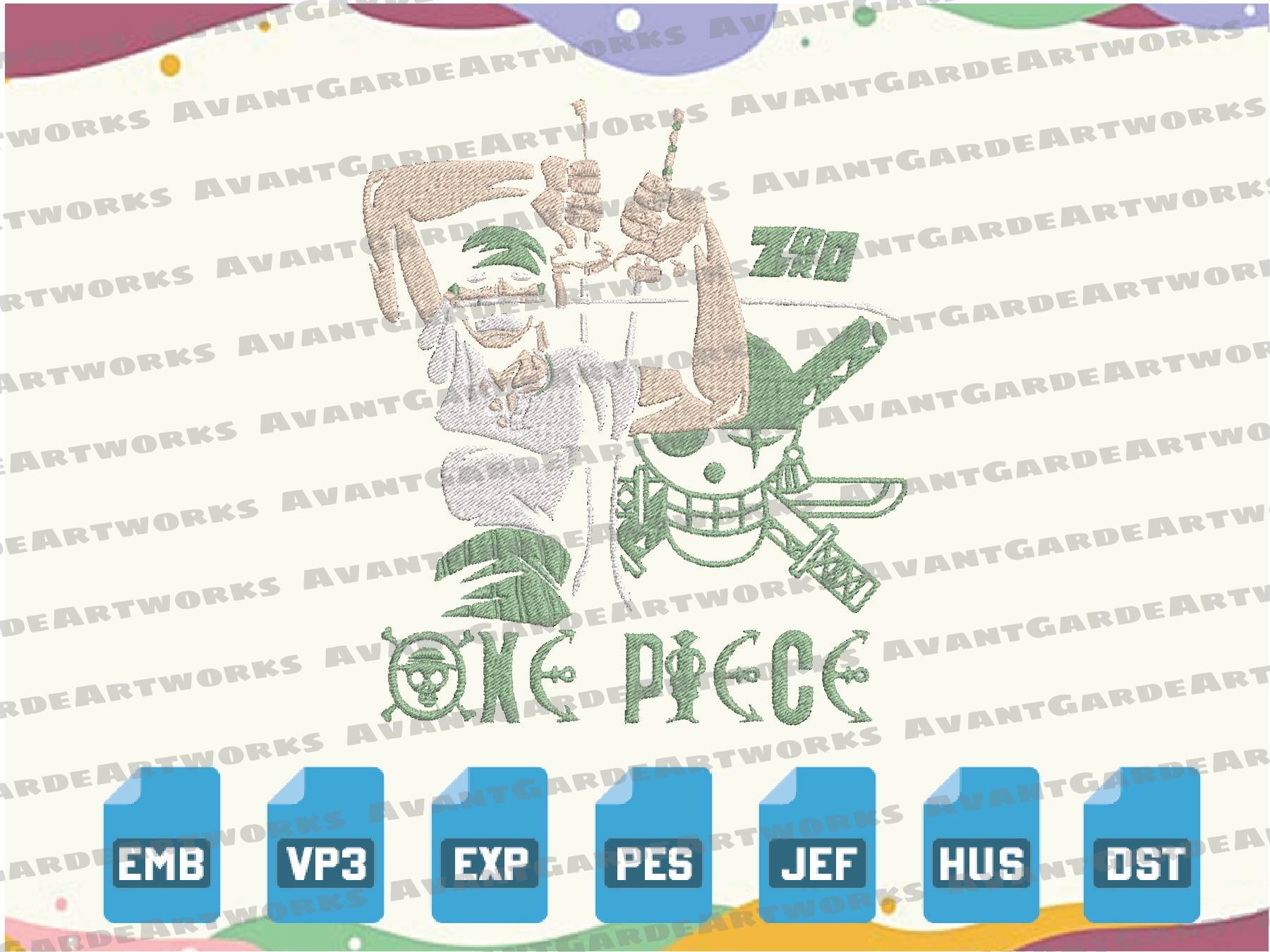 Three Captain Embroidery Files, Anime Character Embroidery F - Inspire ...