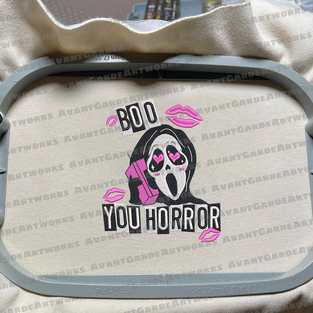 Boo You Horror Embroidery Design, Face Ghost Embroidery Mach - Inspire ...