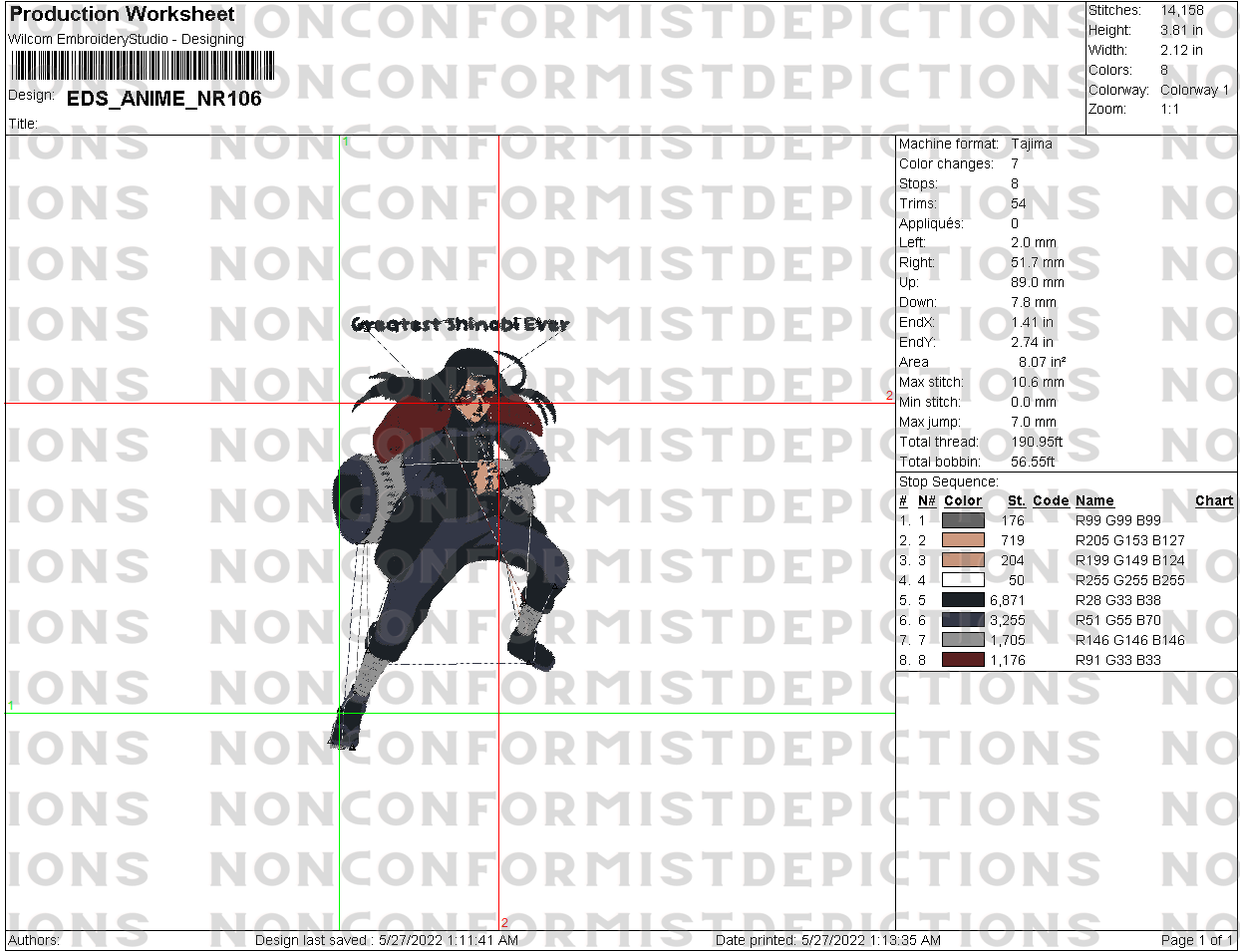 Ninja Anime Embroidery FIles, Anime Shinobi Embroidery Desig | Inspire ...