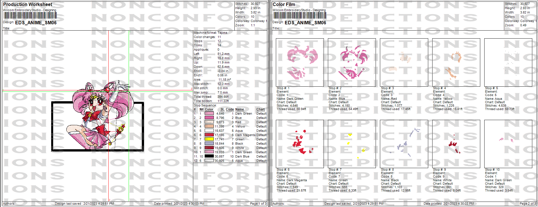 Cute Girl Anime Embroidery Designs, Inspired Anime Embroider | Inspire ...