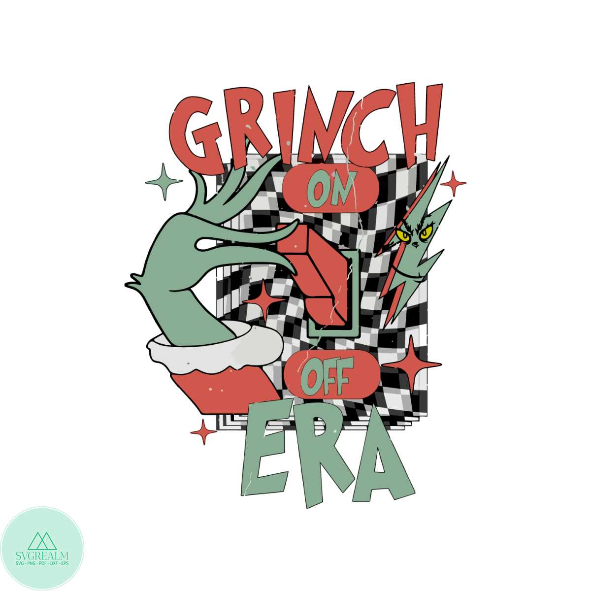 Vintage Grinch On Off Era Grinch Hand SVG File For Cricut | Inspire Uplift