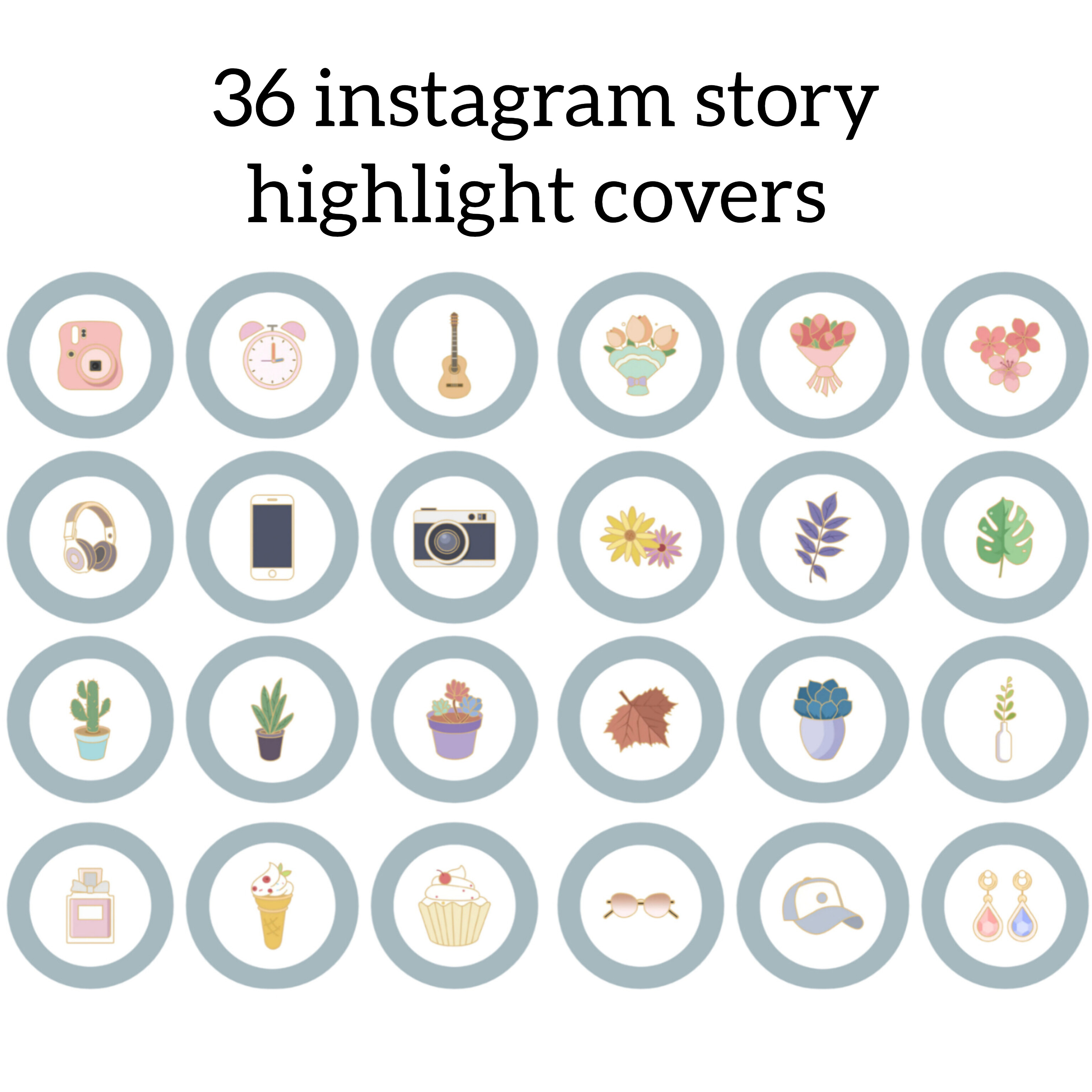 36 Pastel Instagram Highlight Icons. Girlish Instagram Highl | Inspire ...