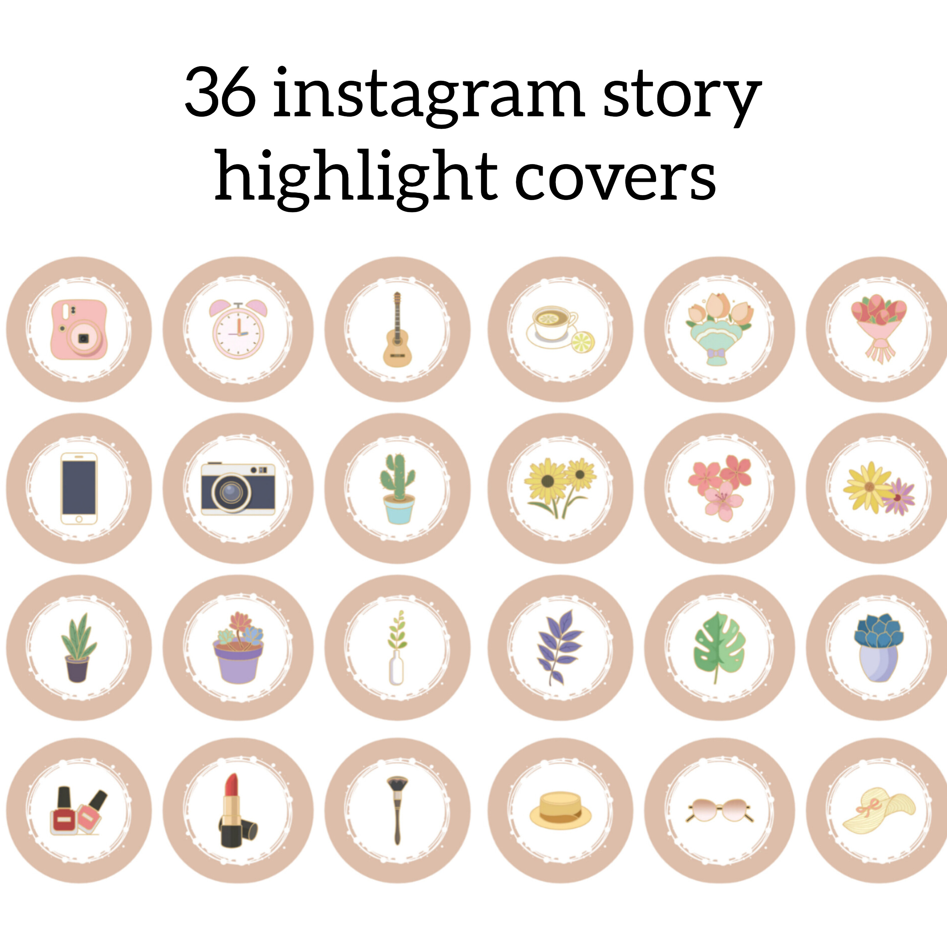 36 Beige Instagram Highlight Icons. Pastel Instagram Highlig | Inspire ...