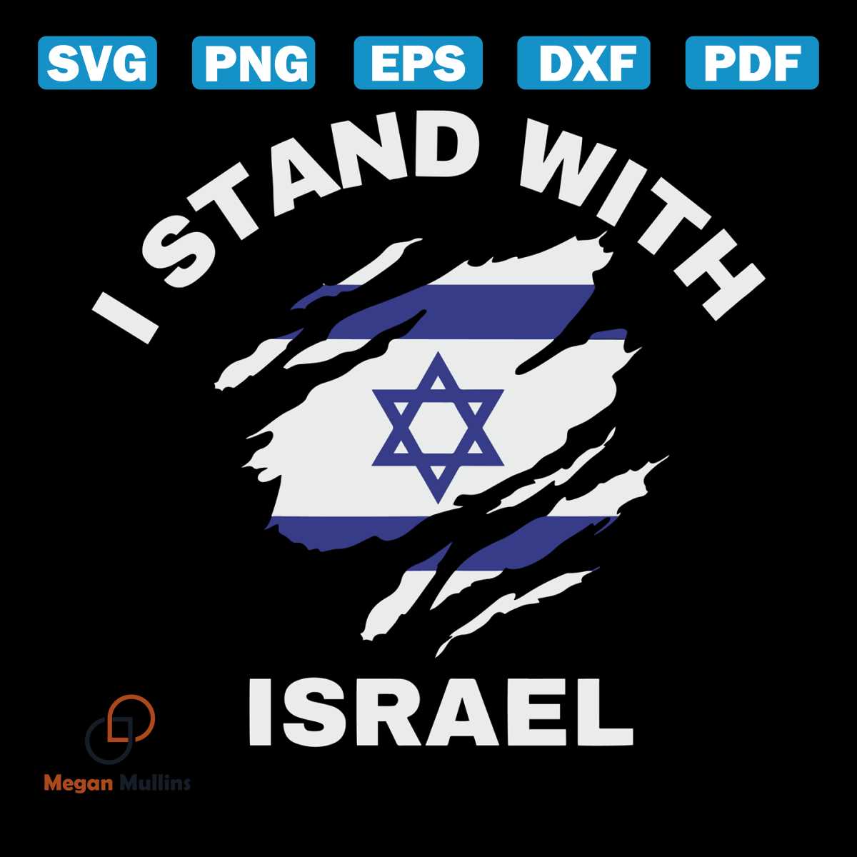 Israel Star Flag I Stand With Israel SVG Graphic Design File - Inspire Uplift