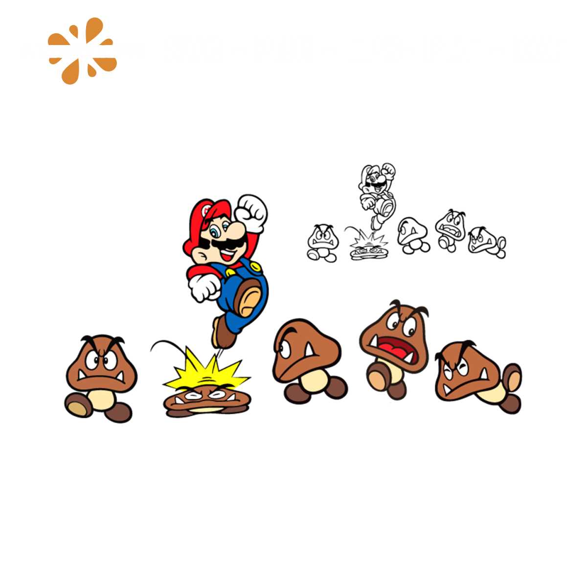 Super Mario Bros Goomba Stomp Layered and One Color | SVG Cl | Inspire ...