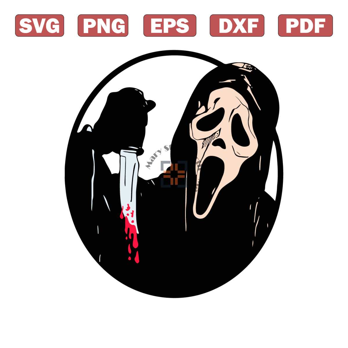 Horror Ghost Face Bloody Knife Scream SVG File For Cricut | Inspire Uplift