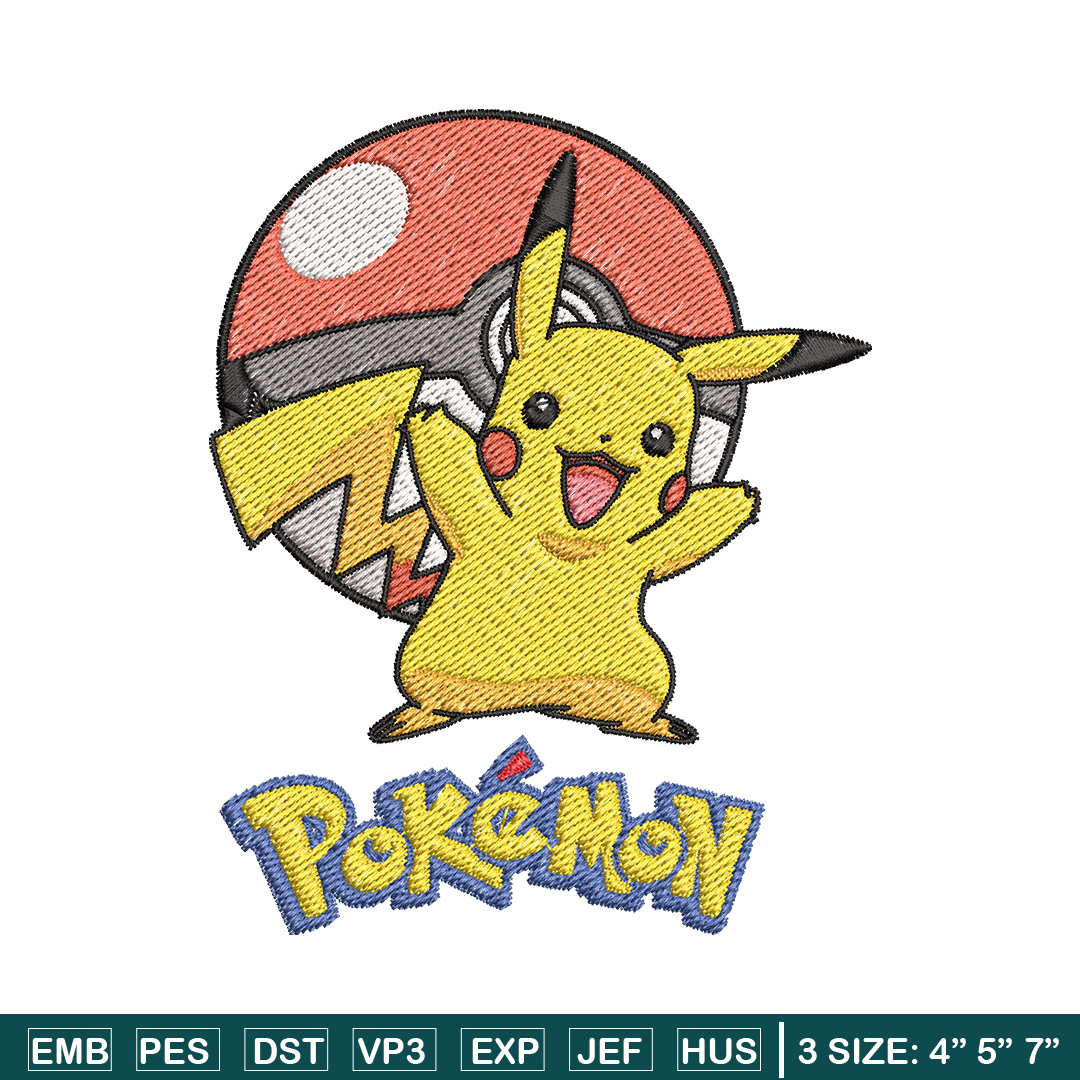 Pikachu embroidery design, Pokemon embroidery, Anime design, | Inspire ...