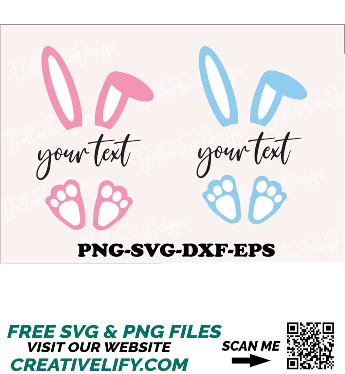Bunny Name Frame Svg Easter Svg Bunny Ears Svg Digital Download Cut ...