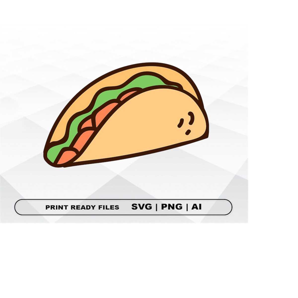 Taco SVG, Files Clipart, Print Ai and Svg Digital Download C - Inspire ...