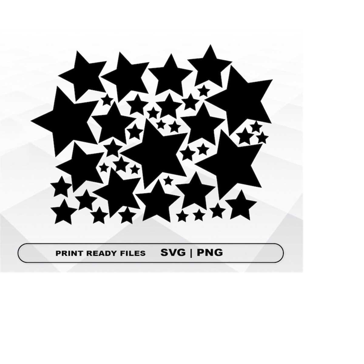 Stars SVG and PNG Files Clipart, Stars Print SVG, Digital Do | Inspire ...