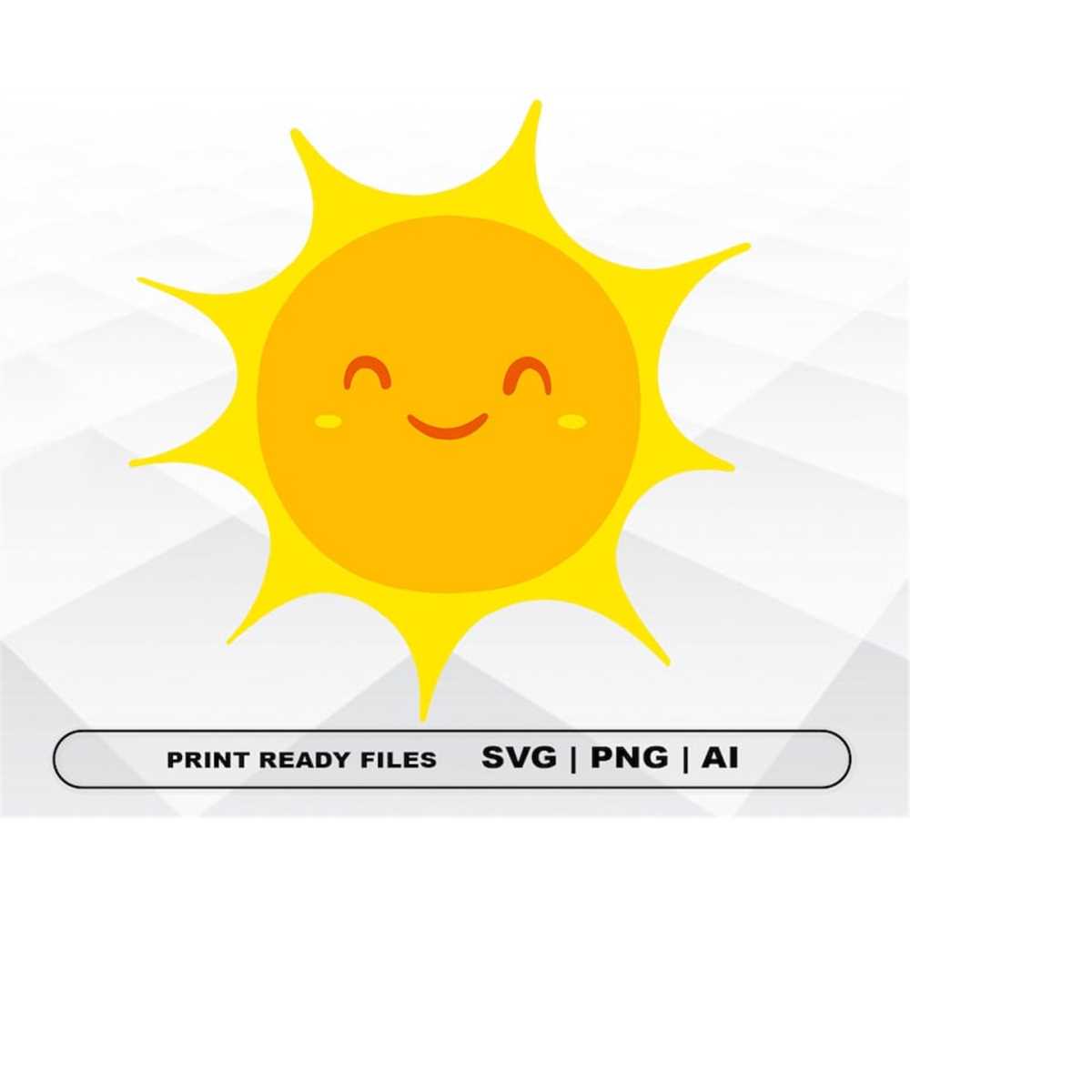Sun SVG, Summer Svg, Sun Png, Files Clipart, Print Ai and Sv - Inspire ...