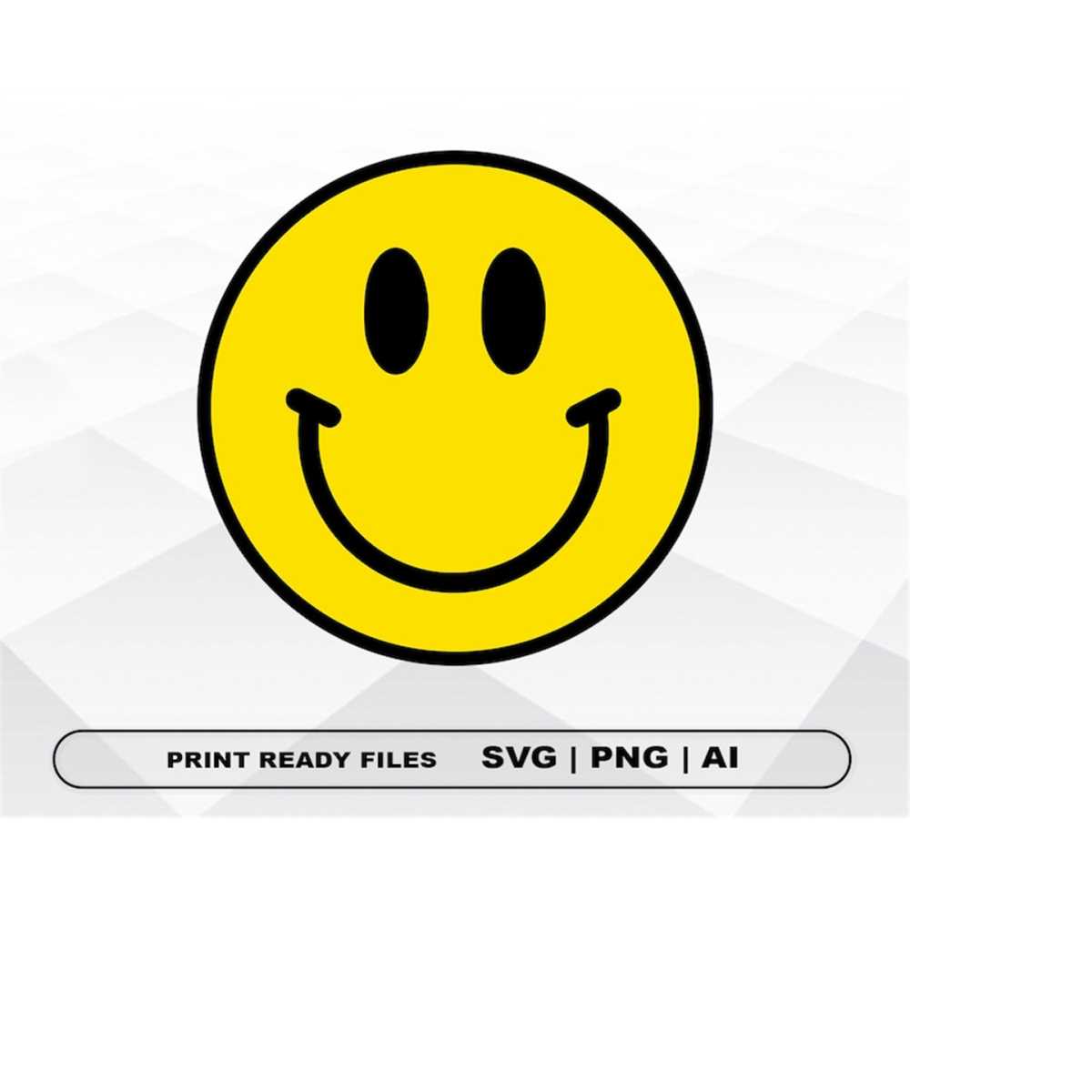 Smiley Face Svg, Happy Face SVG, Files Clipart, Print Ai and - Inspire ...