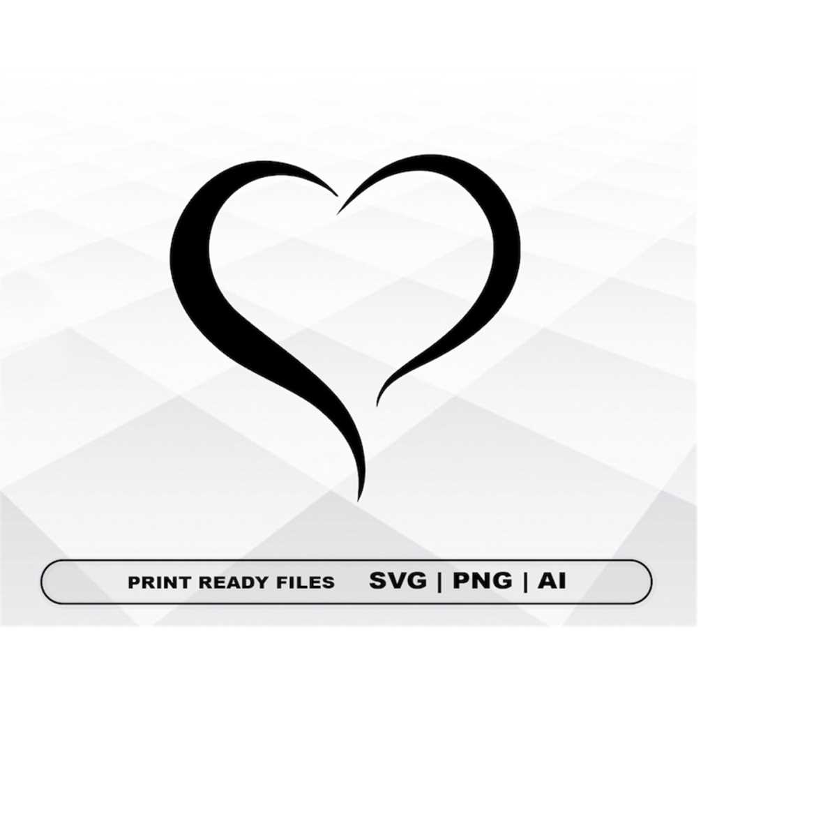 Heart Love SVG, Files Clipart, Print Ai and Svg Digital Down - Inspire ...
