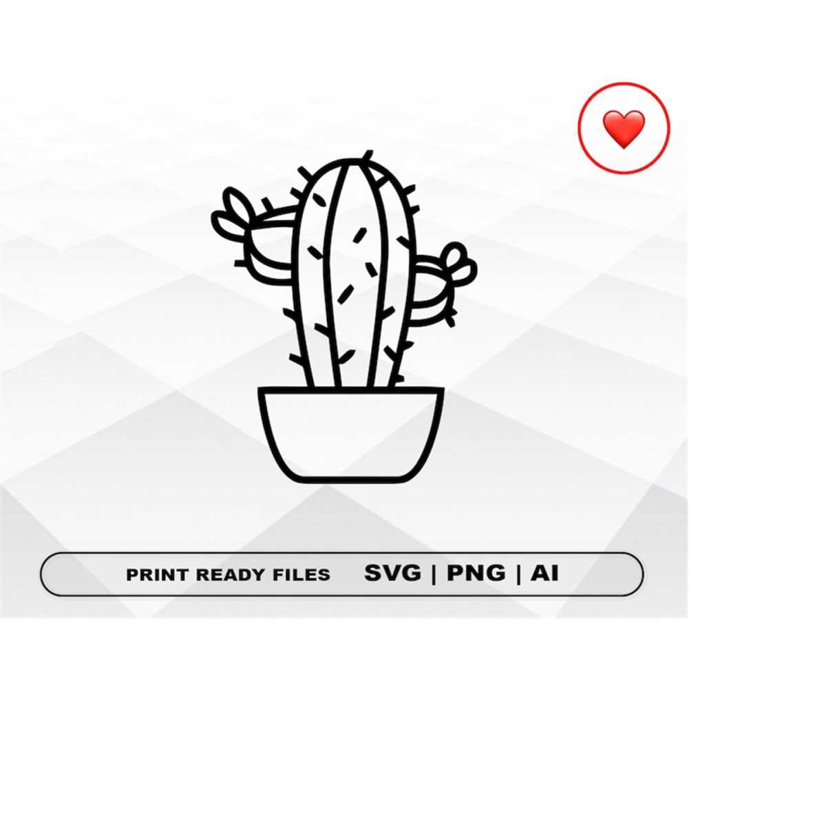 Cactus SVG and PNG Files Clipart, Cactus Print Ai and SVG Di - Inspire ...