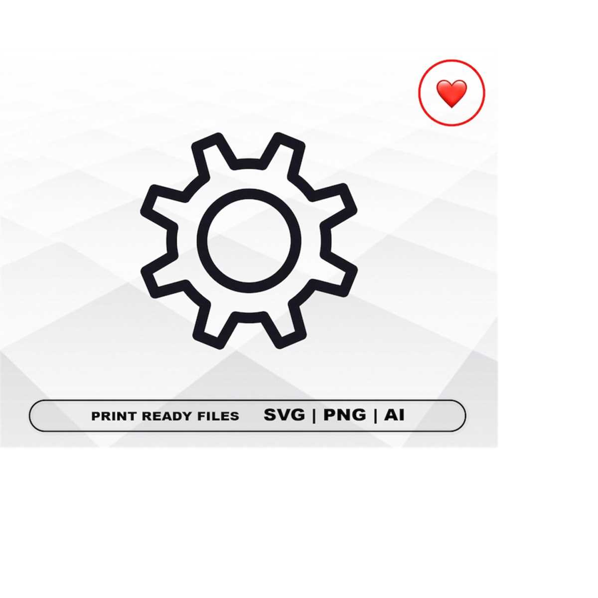 Gear SVG and PNG Files Clipart, Gear Print Ai and SVG Digita - Inspire ...