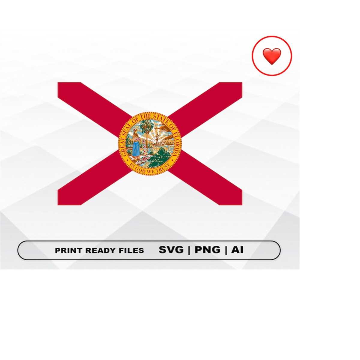 Florida Flag Svg and PNG Files Clipart, Florida Flag Print A | Inspire ...