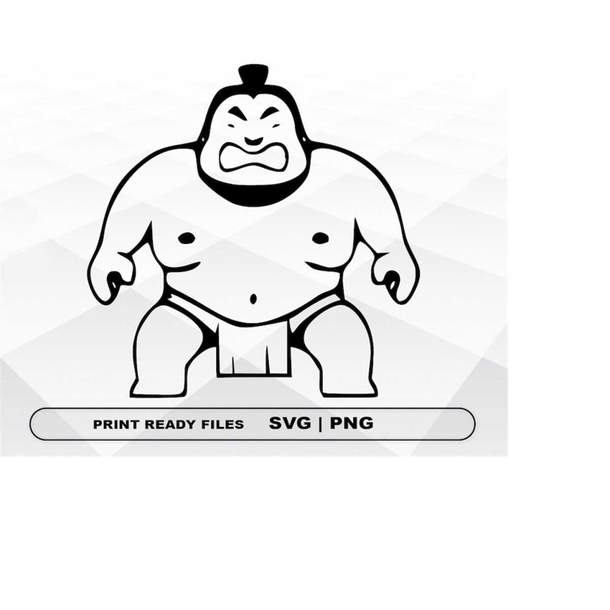 Sumo wrestler SVG and PNG Files Clipart, sumo Print SVG, Dig - Inspire ...