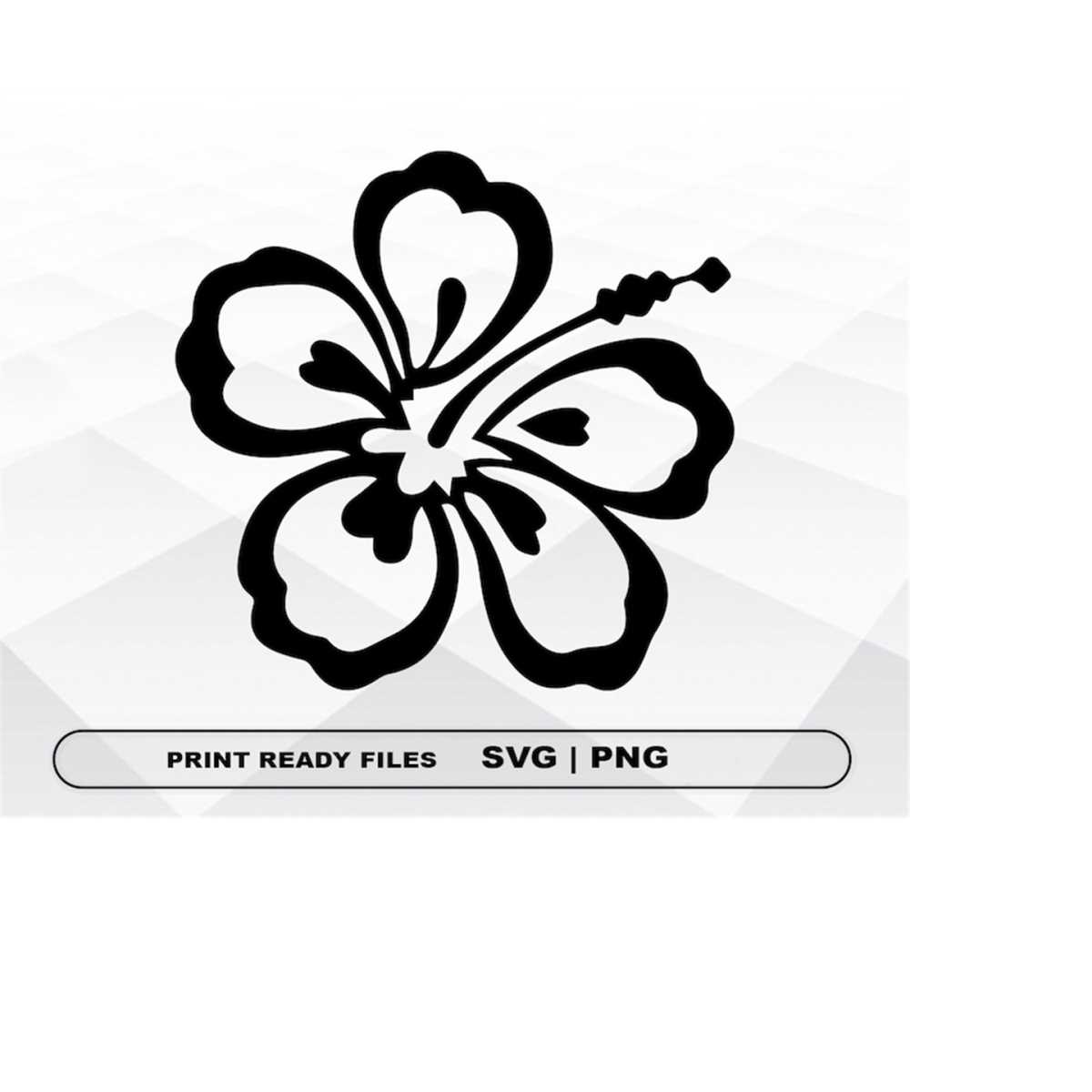 Hawaiian flower SVG and PNG Files Clipart, Flower Print SVG, - Inspire ...