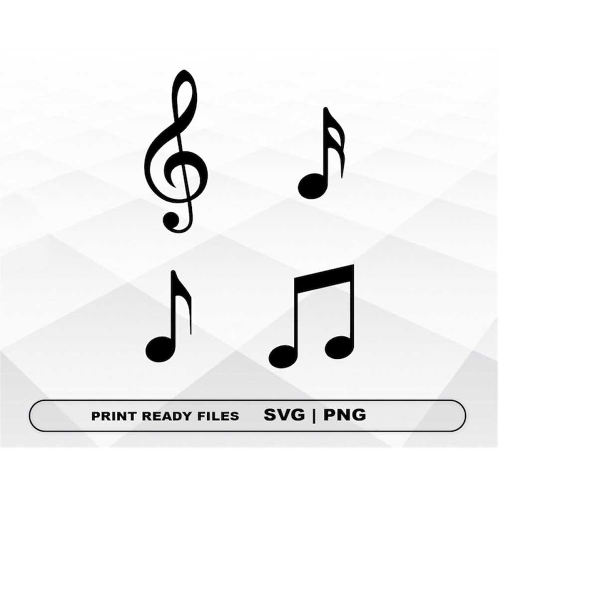 Notes SVG and PNG Files Clipart, Notes Music Print SVG, Digi - Inspire ...