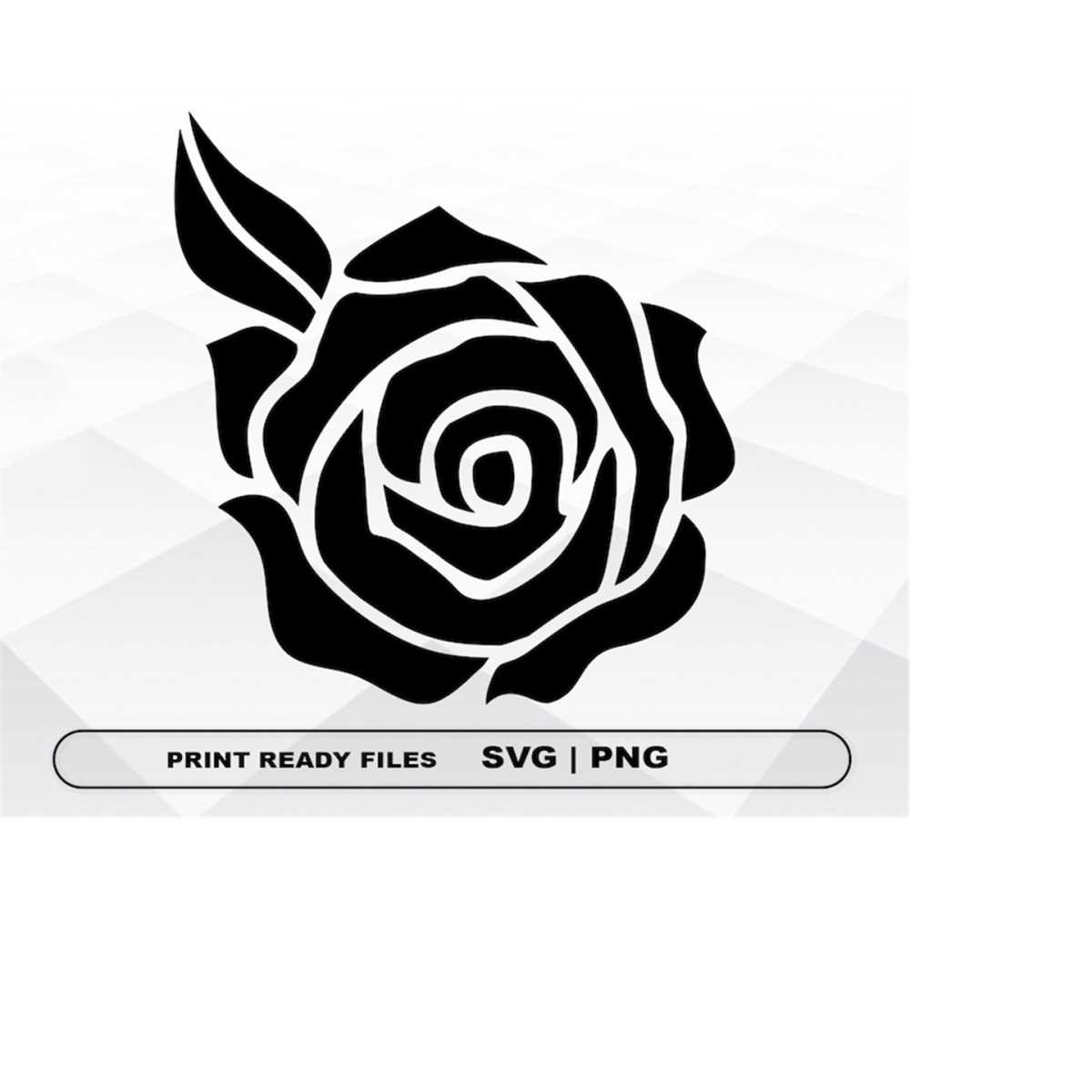 Rose Flower SVG and PNG Files Clipart, Rose Flower Print SVG | Inspire ...