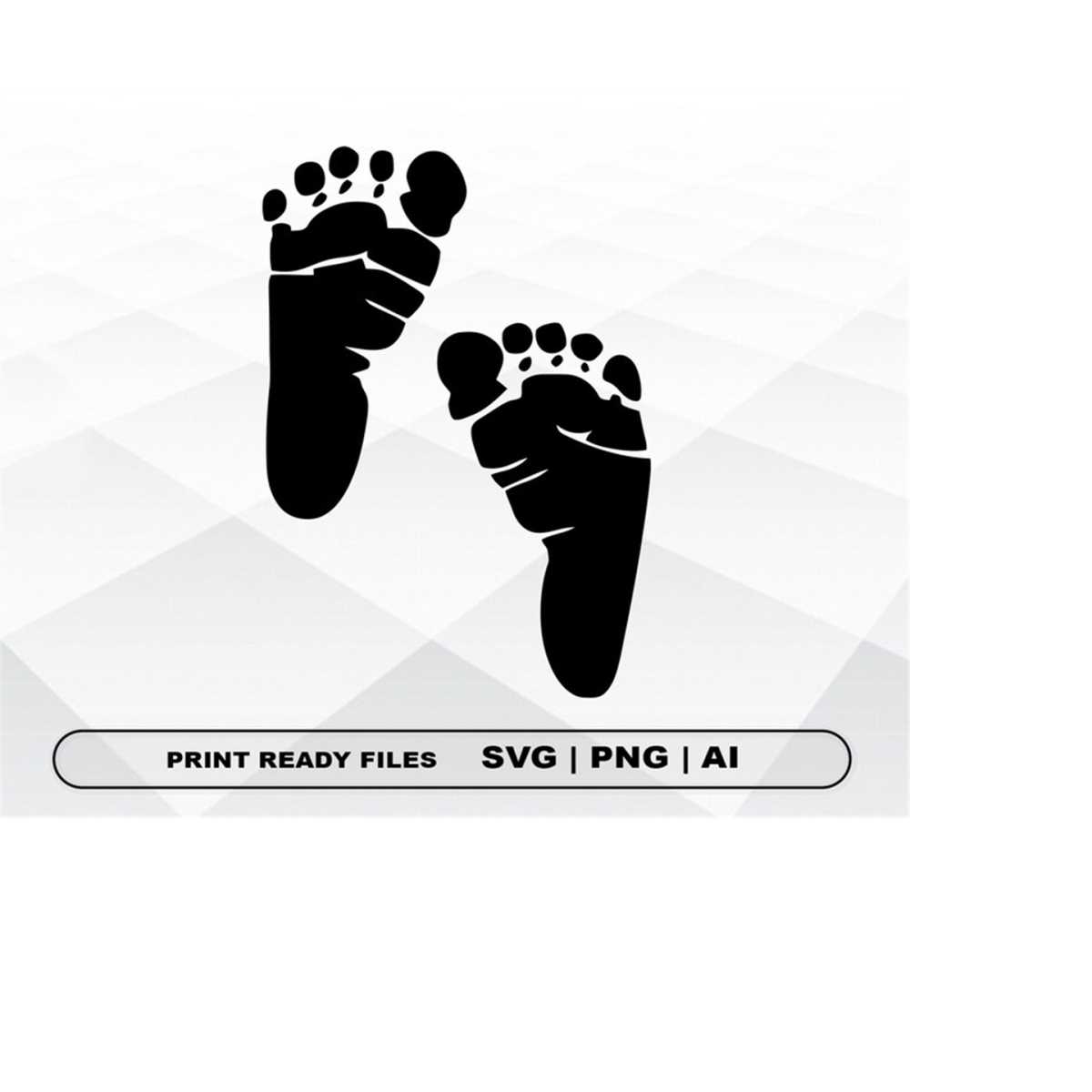 Baby Footprint SVG, Files Clipart, Print Ai and Svg Digital - Inspire ...