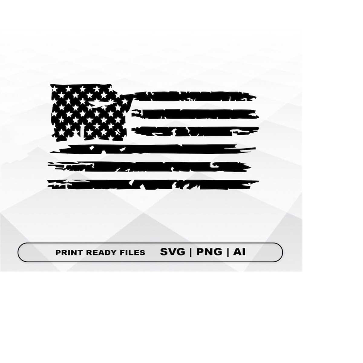 Distressed American USA Flag Svg Cut PNG Files Clipart, Flag - Inspire ...
