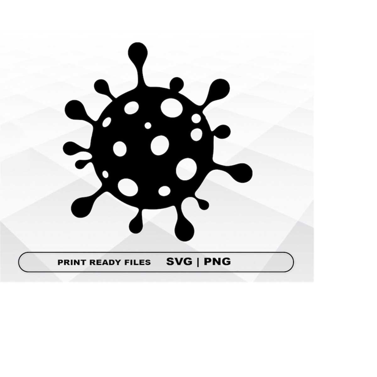 Virus SVG and PNG Files Clipart, Covid Virus Print SVG, Digi - Inspire ...