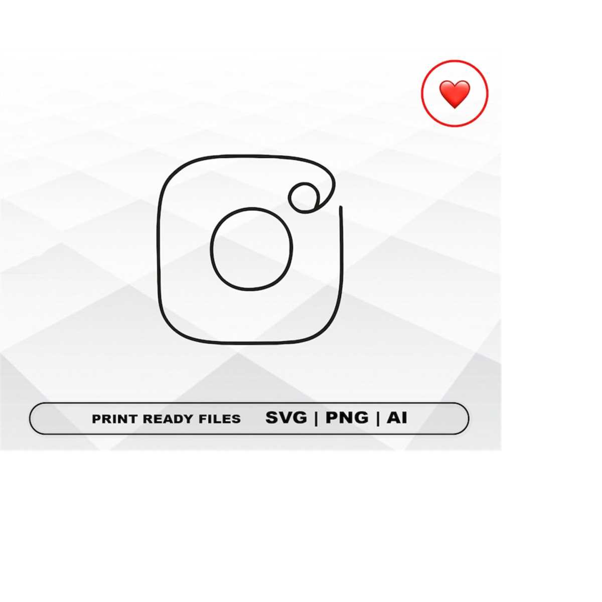 Instagram SVG and PNG Files , Instagram line Print Ai and SV - Inspire ...