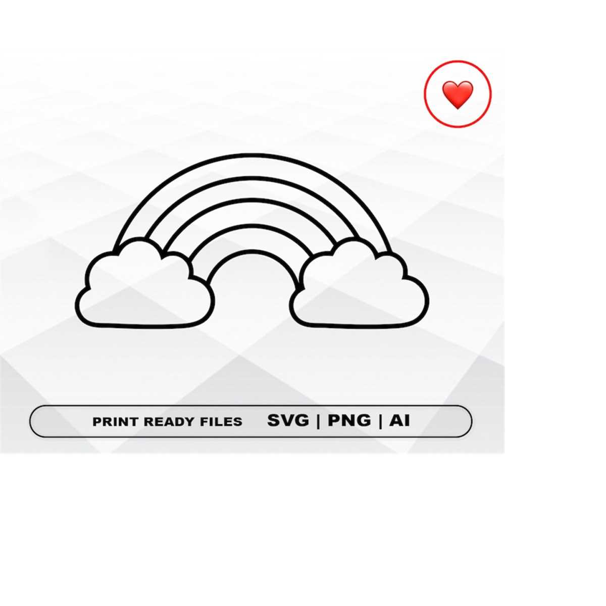 Rainbow SVG and PNG Files Clipart, Rainbow Print Ai and SVG - Inspire ...