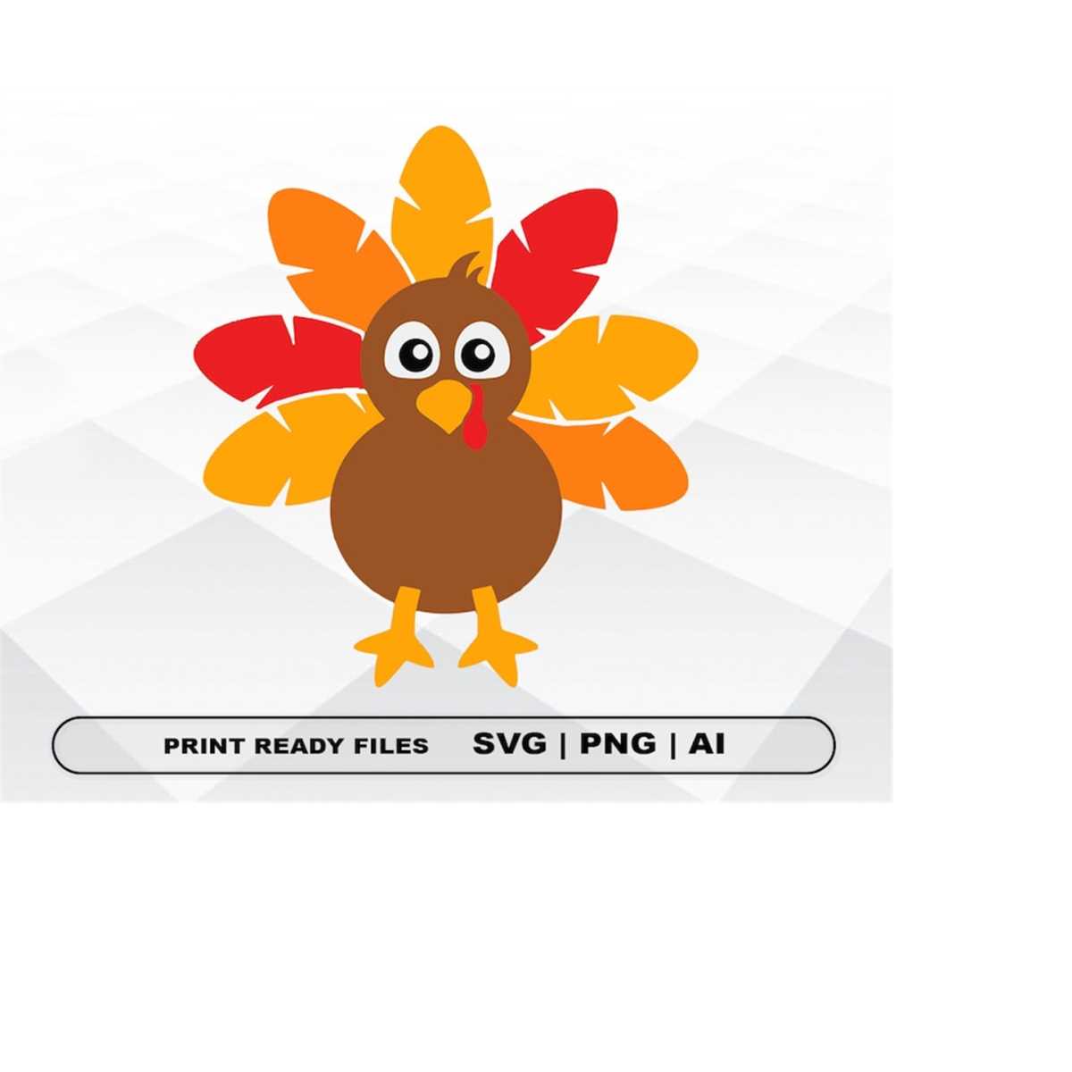 Thanksgiving Turkey SVG, Files Clipart, Print Ai and Svg Dig - Inspire ...