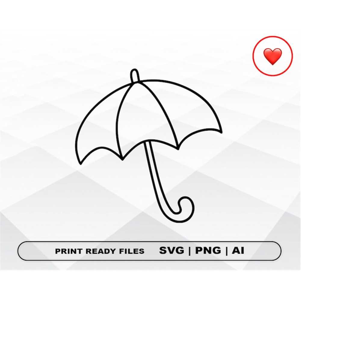 Umbrella SVG and PNG Files Clipart, Umbrella Print Ai and SV - Inspire ...