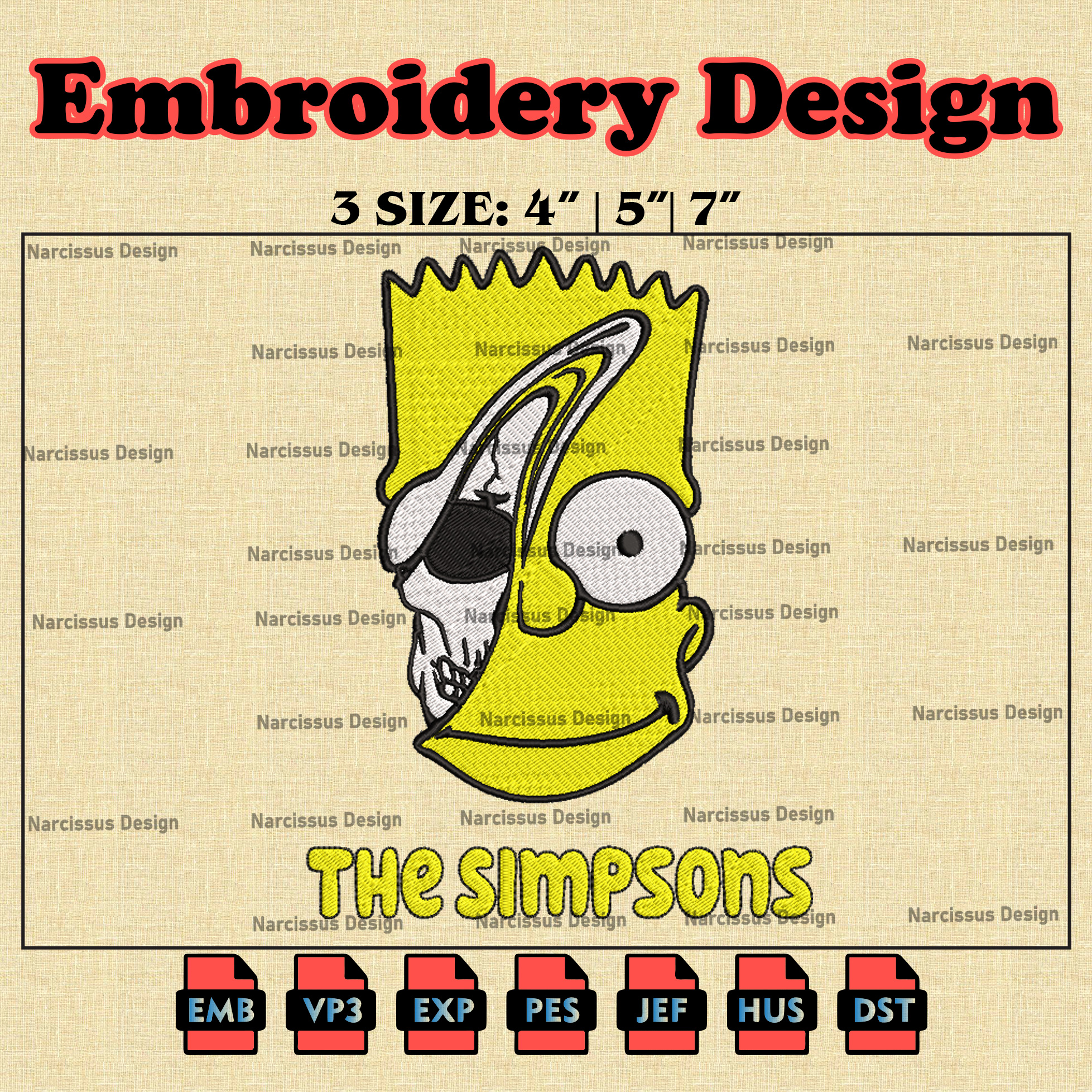 The Simpsons Embroidery, Simpsons Embroidery Files, Trick Or | Inspire ...