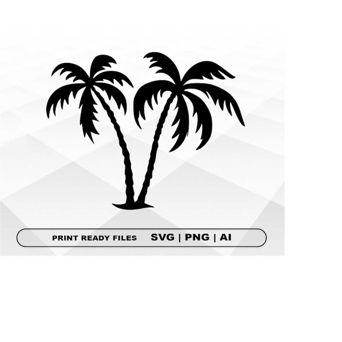 Palm Trees SVG, Files Clipart, Print Ai and Svg Digital Down - Inspire ...