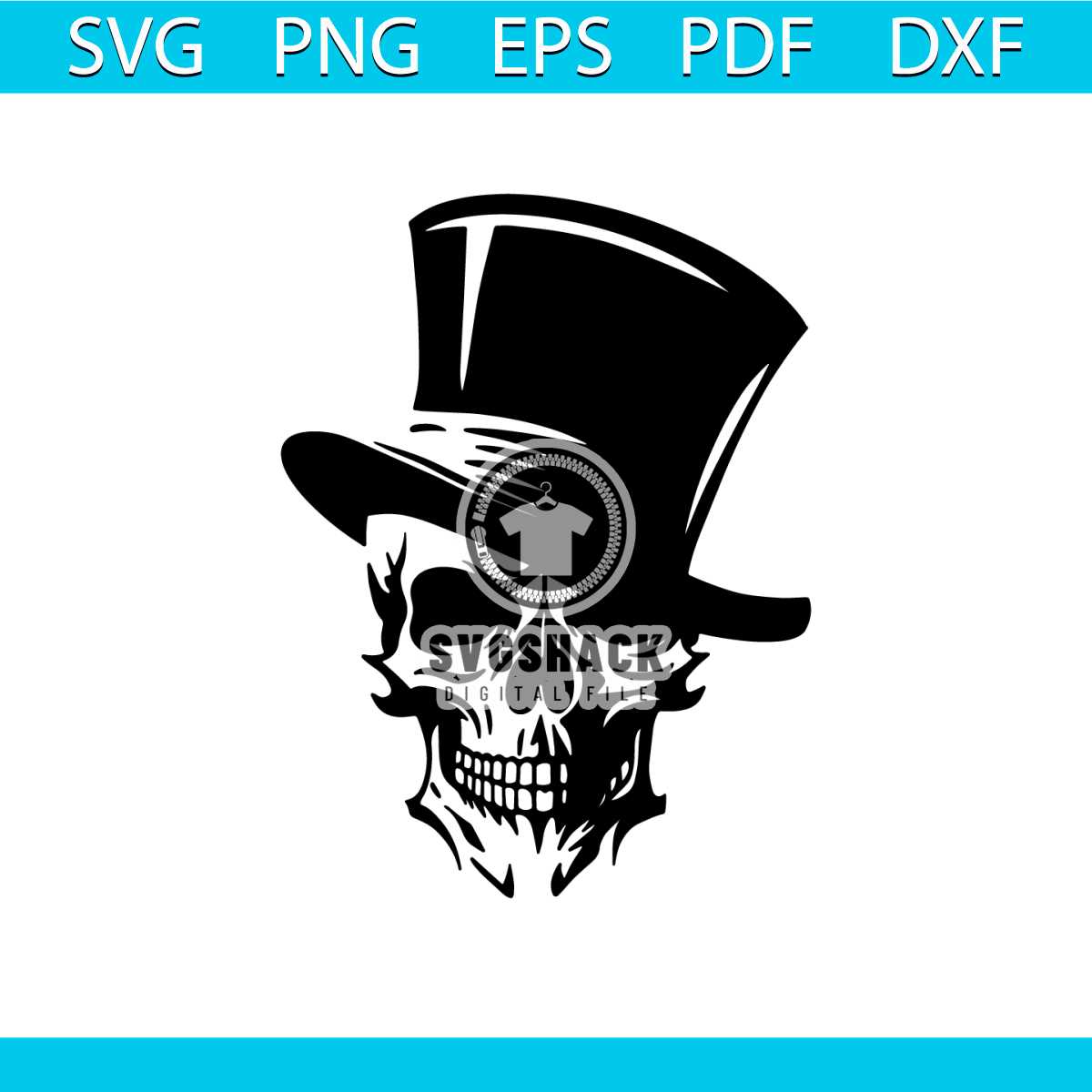 Skull with Top Hat svg file,Skull Hat svg, Skull cut file,Ha | Inspire ...