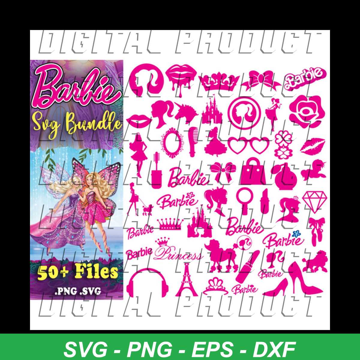 50 Files Barbie SVG Bundle, SVG, Princess Silhouette | Inspire Uplift