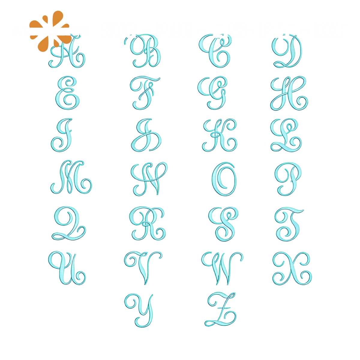 Sydney Large Embroidery Fonts Machine Embroidery Font Alphab | Inspire ...