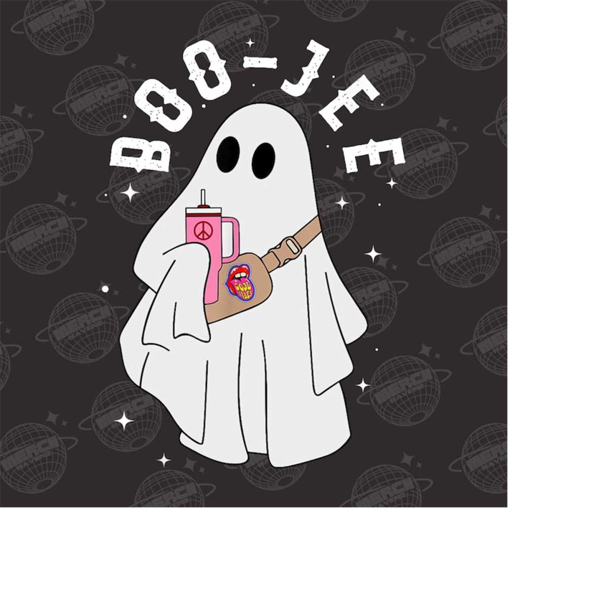 Boojee Ghost with cup and bag PNG, Fall Sublimation Design, | Inspire ...