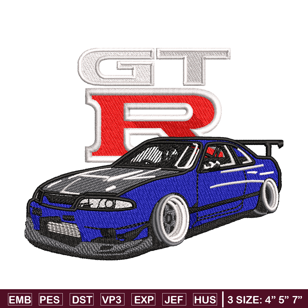 GTR blu car logo embroidery design, GTR blu car embroidery, | Inspire ...