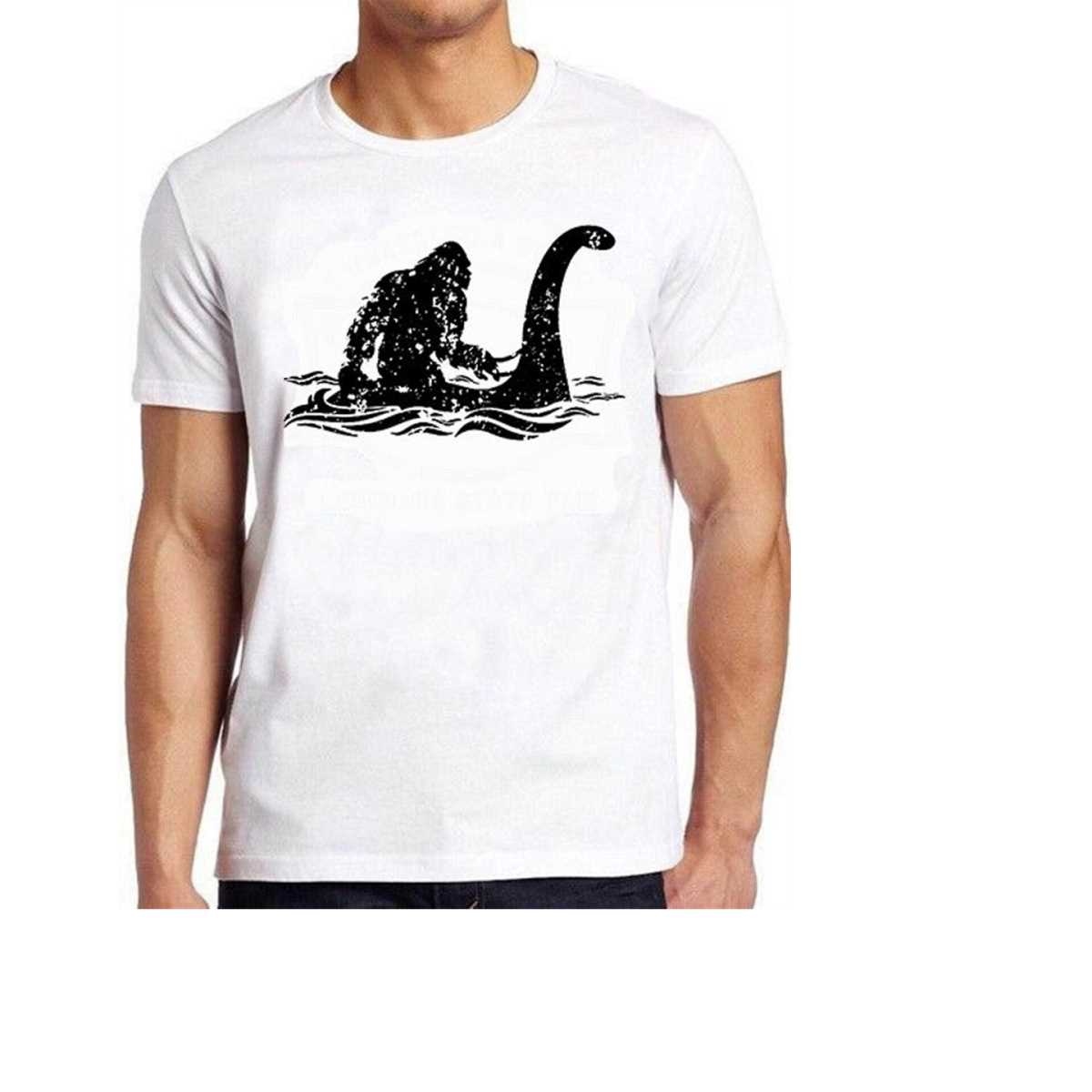 Bigfoot Riding Loch Ness Monster Funny Meme Gift Tee Gamer - Inspire Uplift