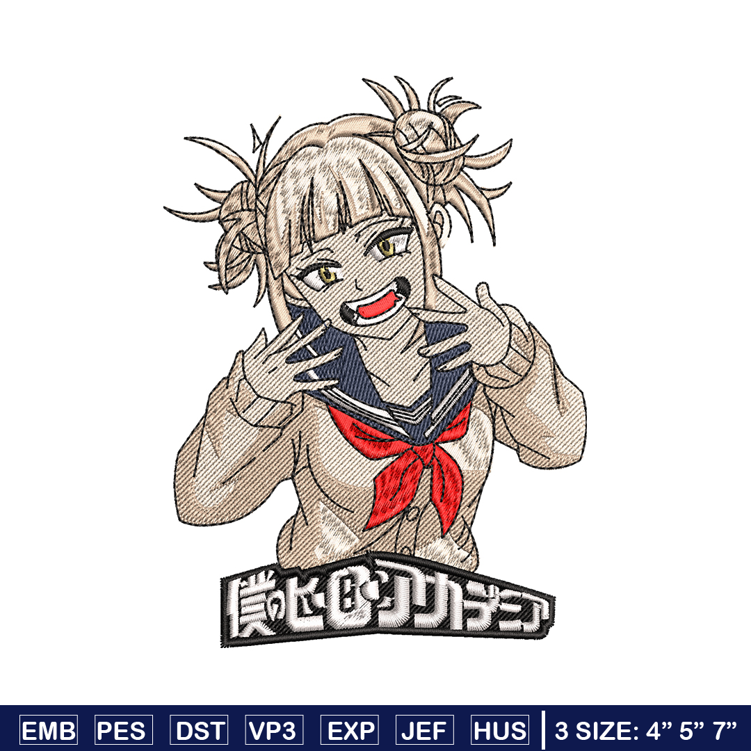 Himiko Toga laugh embroidery design, My hero academia embroi | Inspire ...