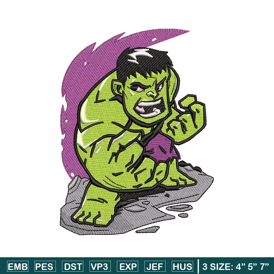 Hulk chibi embroidery design, Hulk chibi embroidery, movie d - Inspire ...