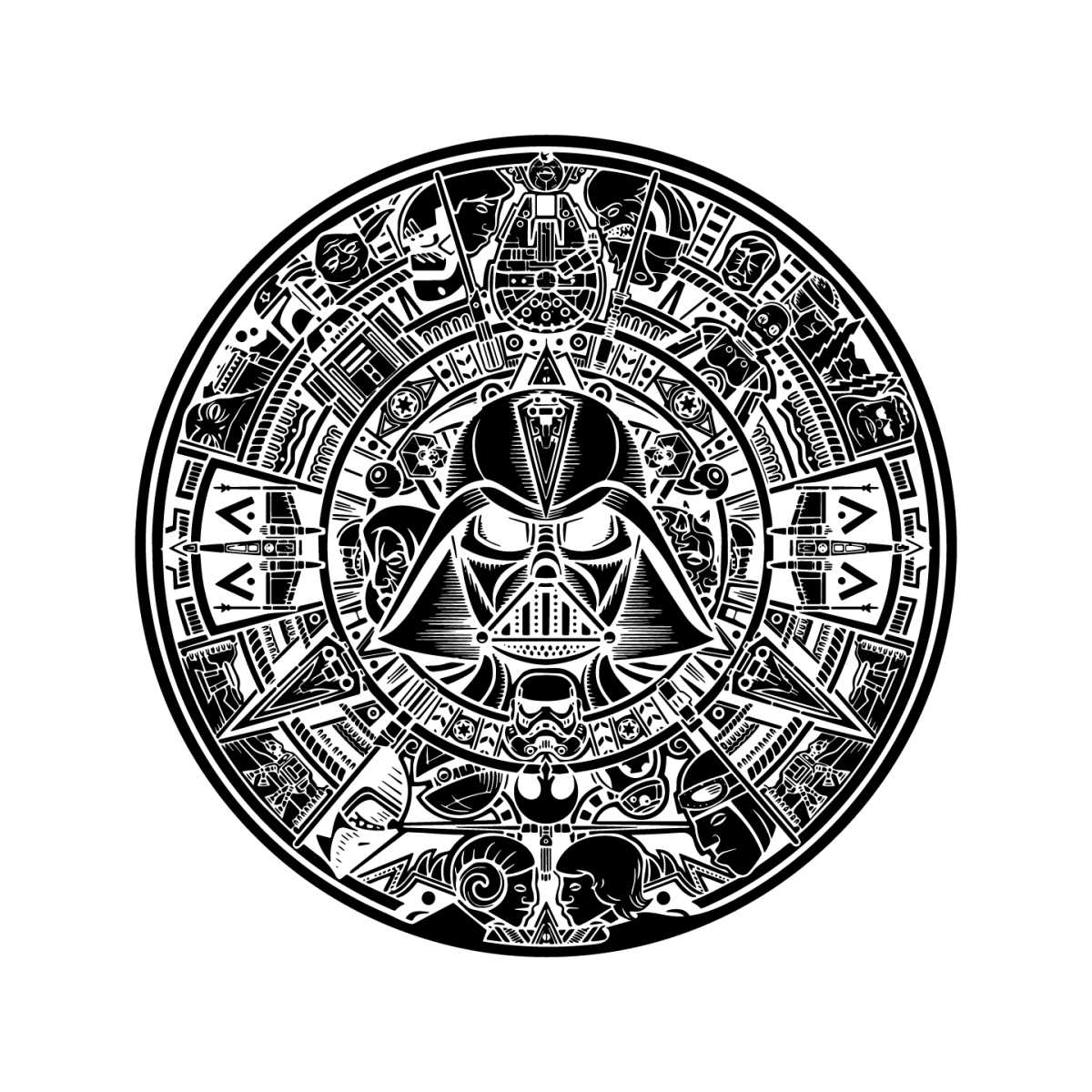 Aztec Calender SVG, Aztec Calender Vector, Darth Vader SVG, - Inspire ...