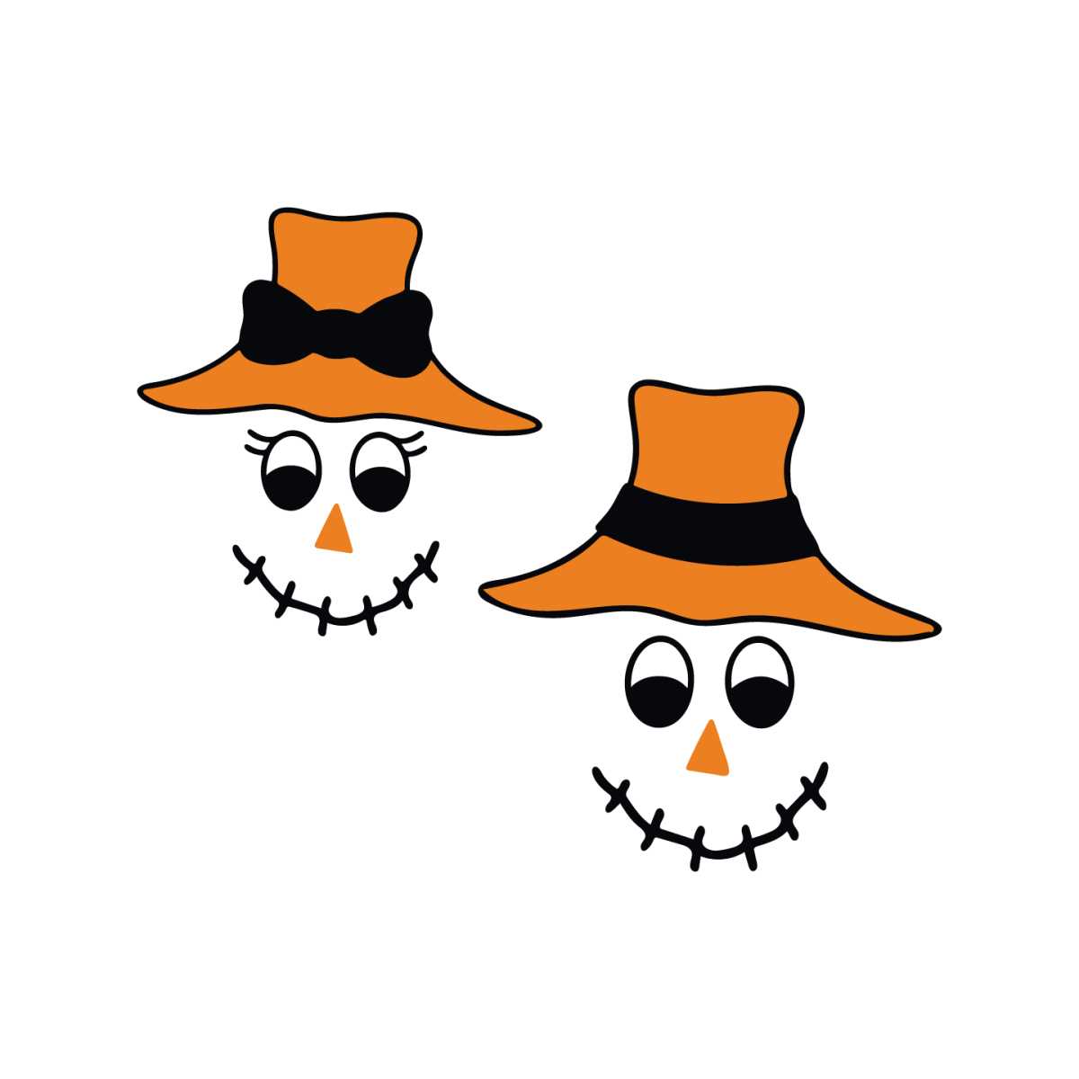 Scarecrow Face Svg, Halloween Svg, Scarecrow Boy and Girl Sv | Inspire ...