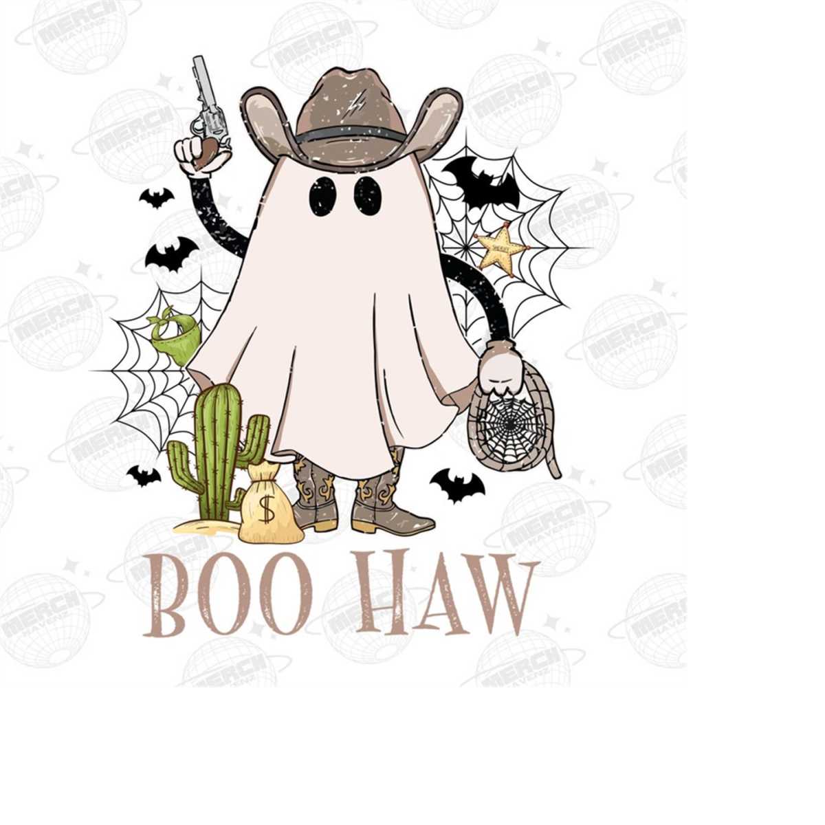 Spooky Boo Haw Png, Western Halloween Png, Cowboy Ghost Png, | Inspire ...