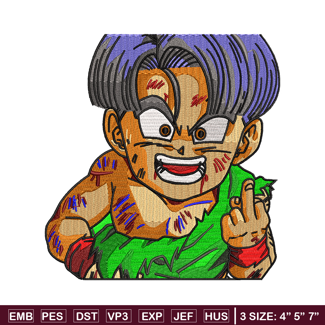 Trunks kid embroidery design, Dragonball embroidery, Nike de | Inspire ...