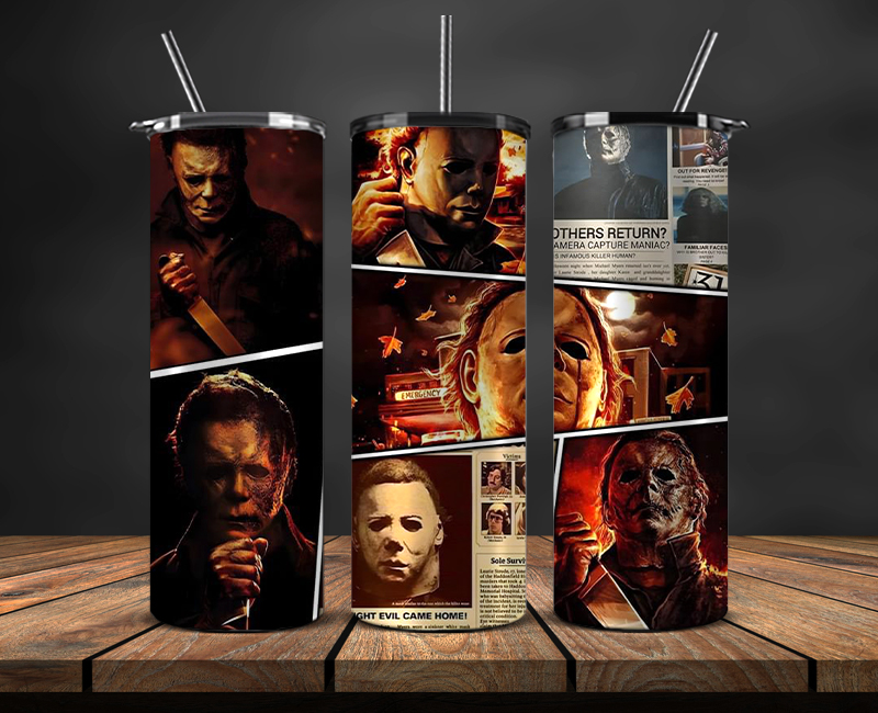 Halloween 20oz Tumbler Wrap ,Horror films Tumbler Wrap PNG, | Inspire ...