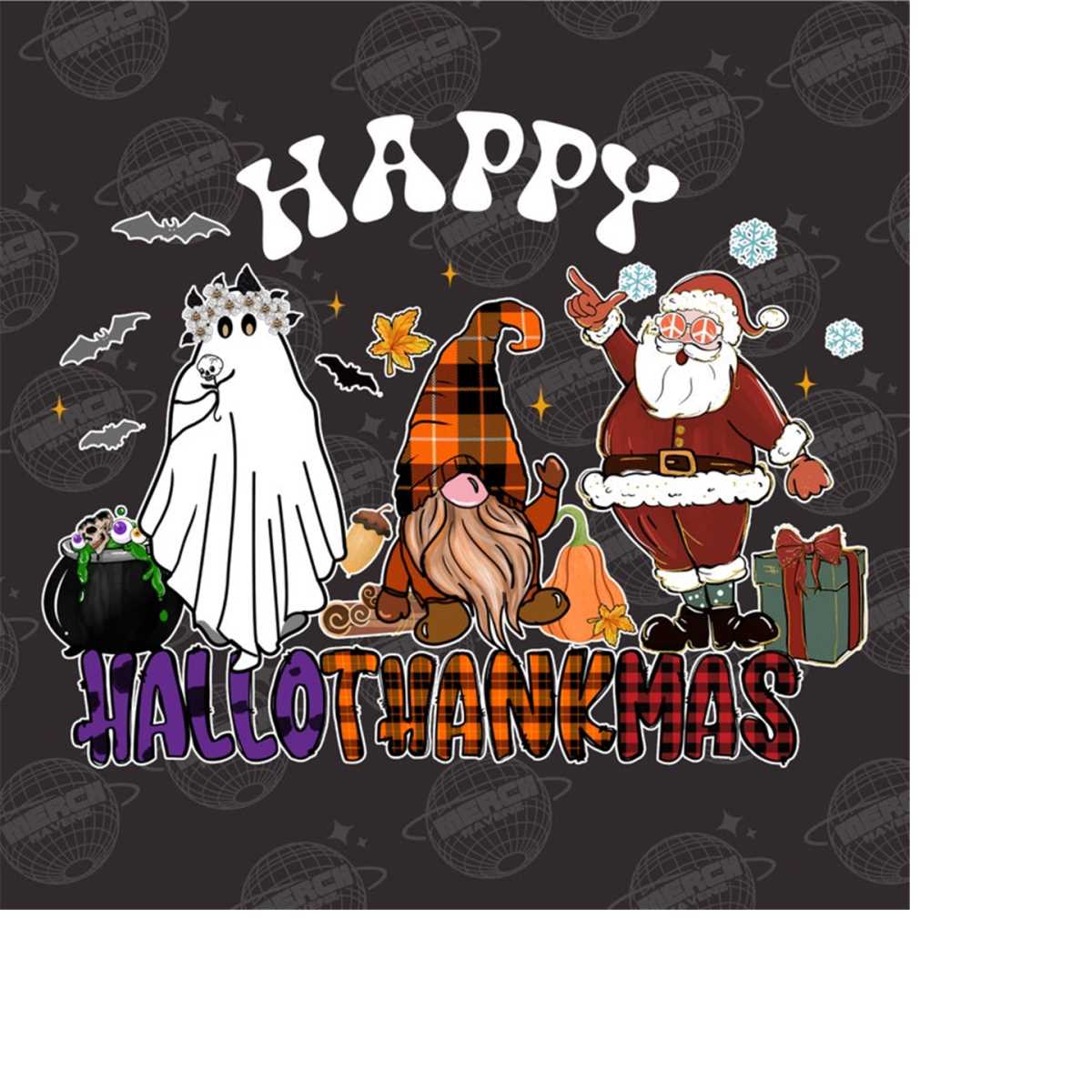 Happy Hallothanksmas Png, Halloween Thanksgiving Christmas P | Inspire ...