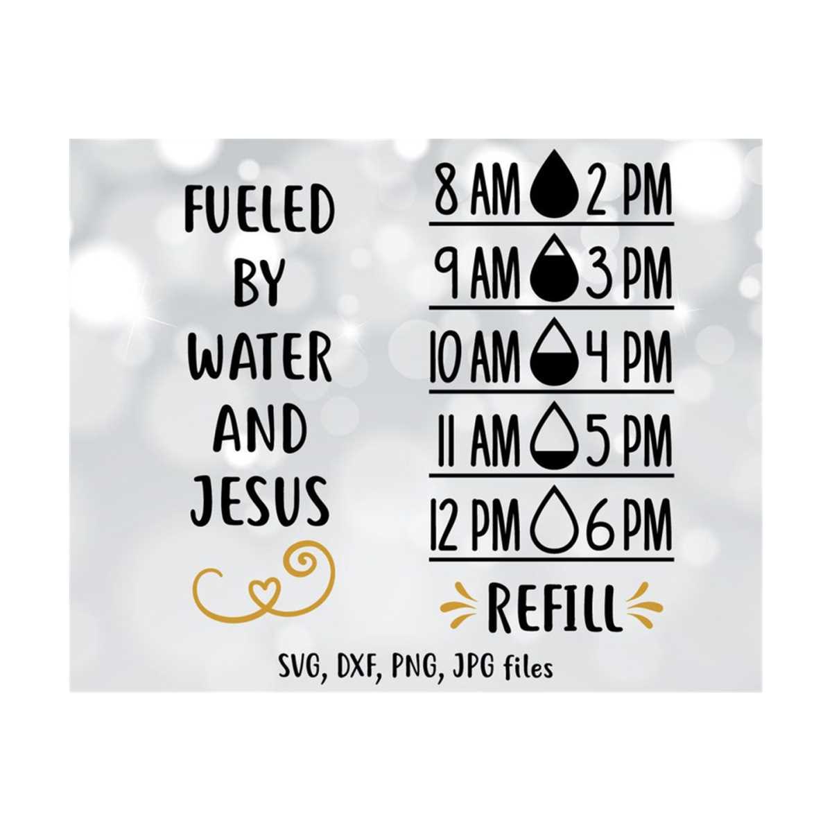 Fueled by Water and Jesus SVG, Water tracker SVG, Water bott - Inspire ...